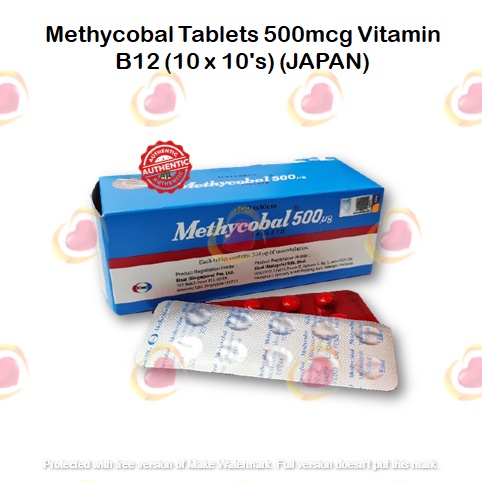 Methycobal Tablets 500mcg Vitamin B12 (10 x 10's) (JAPAN) [Exp: /2026 ...