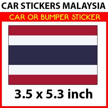 Car Sticker / Bumper Sticker / Motor Sticker - Thailand Flag Bendera ...