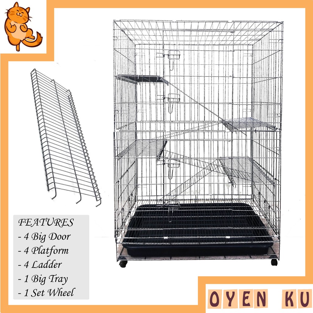 Sangkar Kucing 4 Tingkat Besar / Big Large Cat Cage 4 Level Large Iron ...