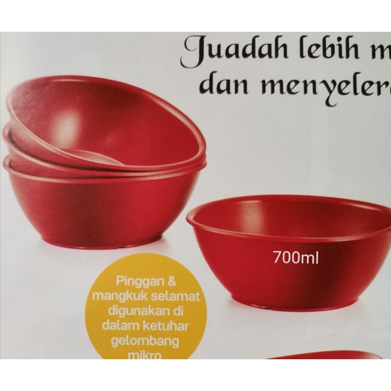 Tupperware Royale Red Bowls(4) 700ml | Shopee Malaysia