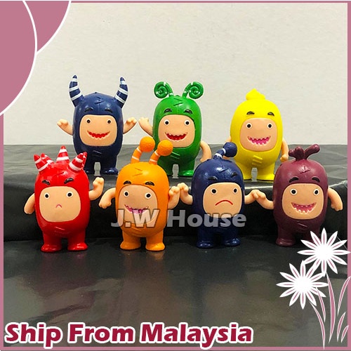 7pcs Figura Hiasan Kek Oddbods PVC Kecil | Mainan Hias Kek Kanak-Kanak ...