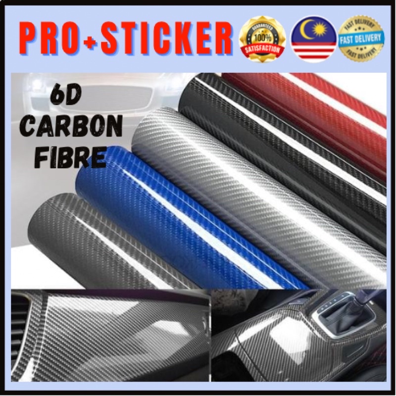 6D Glossy Carbon Fiber Film Car Wrapping Vinyl 152cm x 30cm for Car and ...