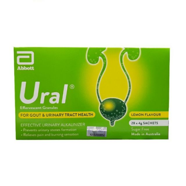 ABBOTT Ural Effervescent Granules 28 sachets x 4gm for Gout Urinary ...
