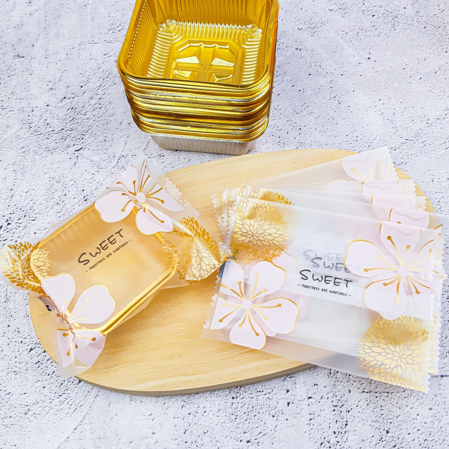 Mooncake Bag Sakura Pink / Plastic Moon Cake Packaging 50gr - 125gr ...