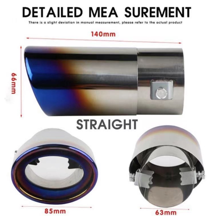 Stainless Steel Dual titanium Exhaust Pipe Car Rear Tail Muffler Tip ...