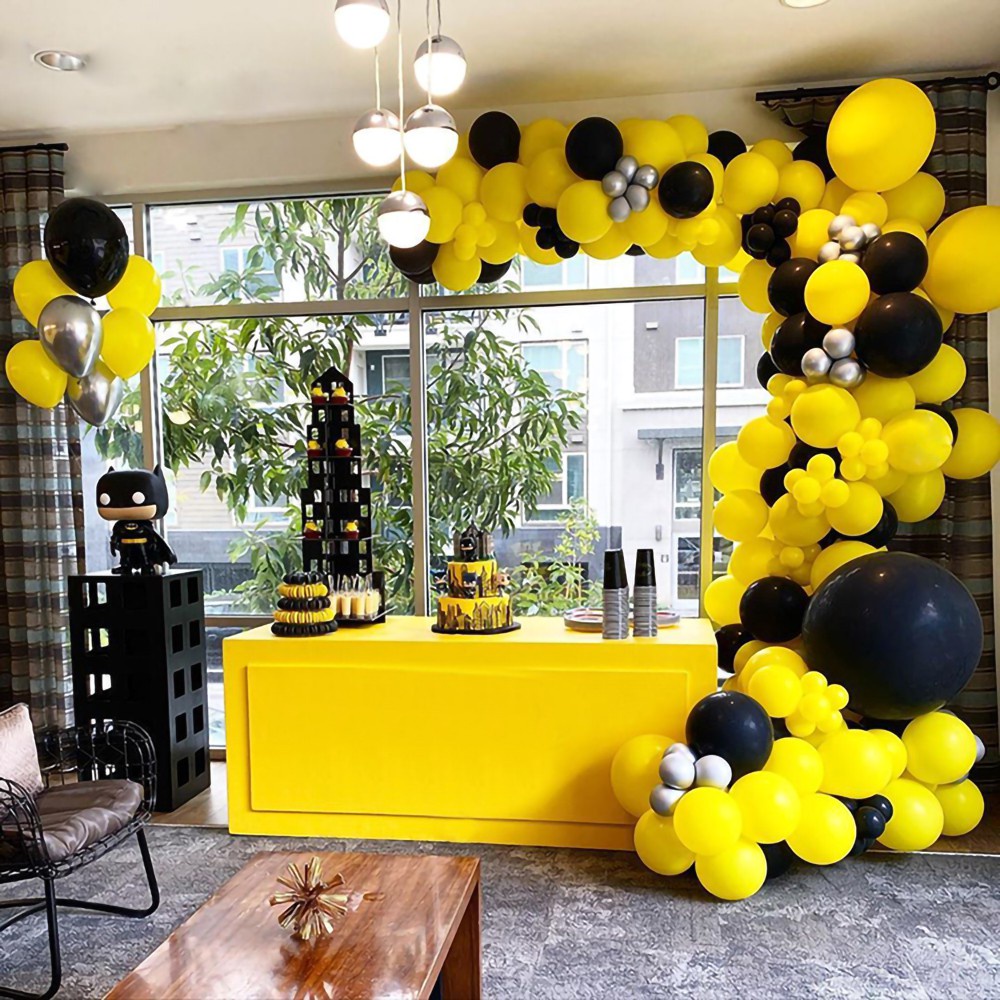 195pcs Yellow Balloons Balloon Garland Arch Kit Yellow Black and Metallic Silver Balloons for Baby Shower Honeybee theme Wedding Birthday Graduation Anniversary Globos Shopee Malaysia
