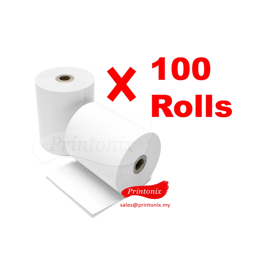 High White Paper Roll 57mm x 60mm Adding Roll / Cash Register Roll ...