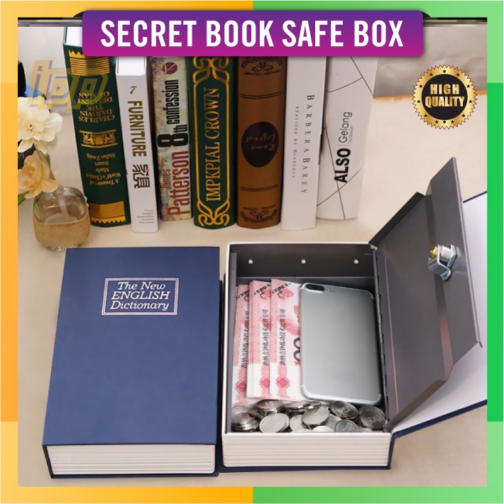 Secret Book Safe Box / Dictionary Metal Book Cash Box / Petty Cash Buku ...