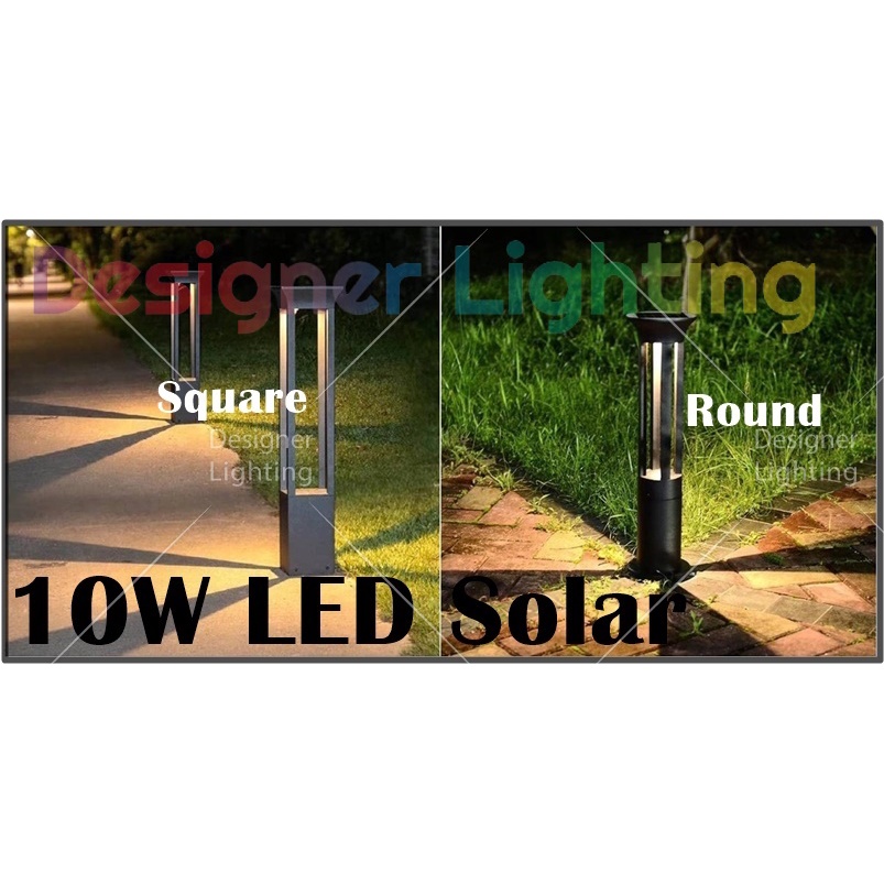Designer [80cm Pole] Light Solar Light 10W LED Solar Bollard Outdoor ...