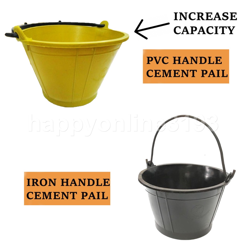 Heavy Duty Cement Pail with Pvc Handle Besi Handle Baldi Simen | Shopee ...