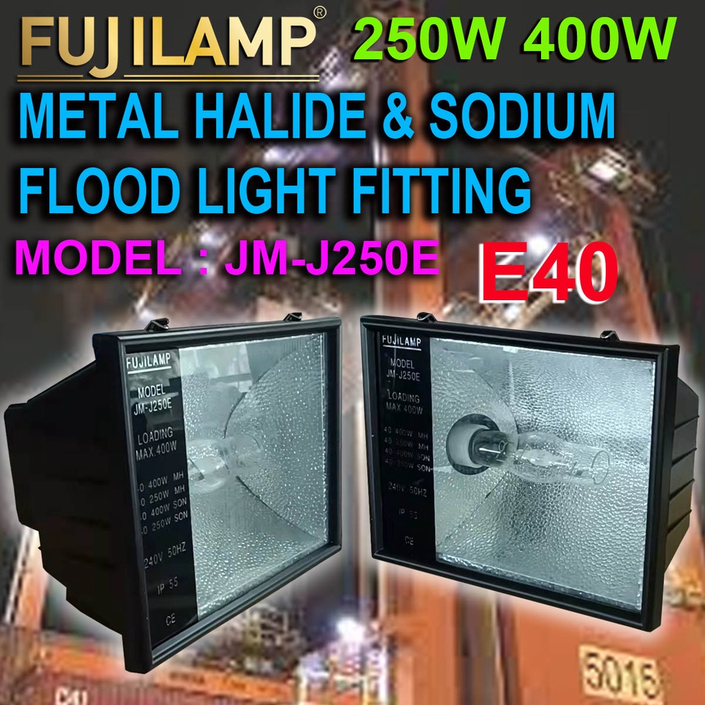 [local seller] Metal Halide & Sodium Flood Light Fitting E40 250W ...