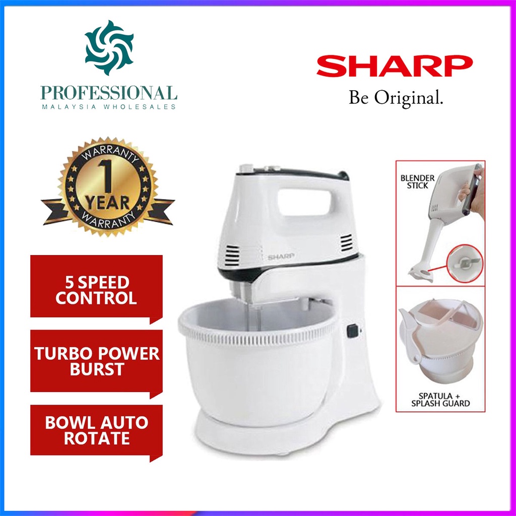 Sharp/ Khind 300W Stand/Hand Mixer Capacity 2L/ 3.4L/ 5L | Shopee Malaysia