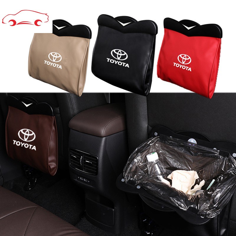 Car Seat Back Organizer Storage Bag With LED Light Auto Leather Seat ...
