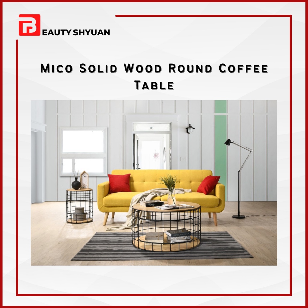 MICO Round Coffee Table Modern Round Table Meja Kopi Ruang Tamu Meja ...