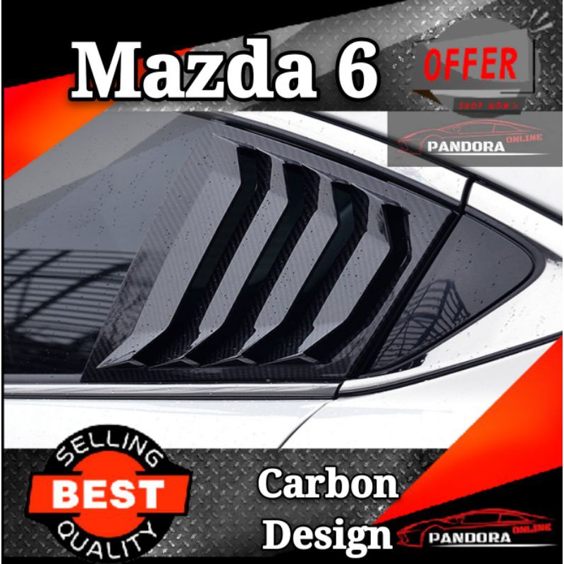 Mazda 6 Side Window Cover Rear Louver Triangle Trim Carbon | Shopee ...