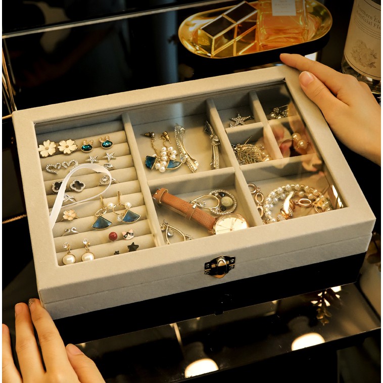 Gray Velvet Jewelry Box | Shopee Malaysia