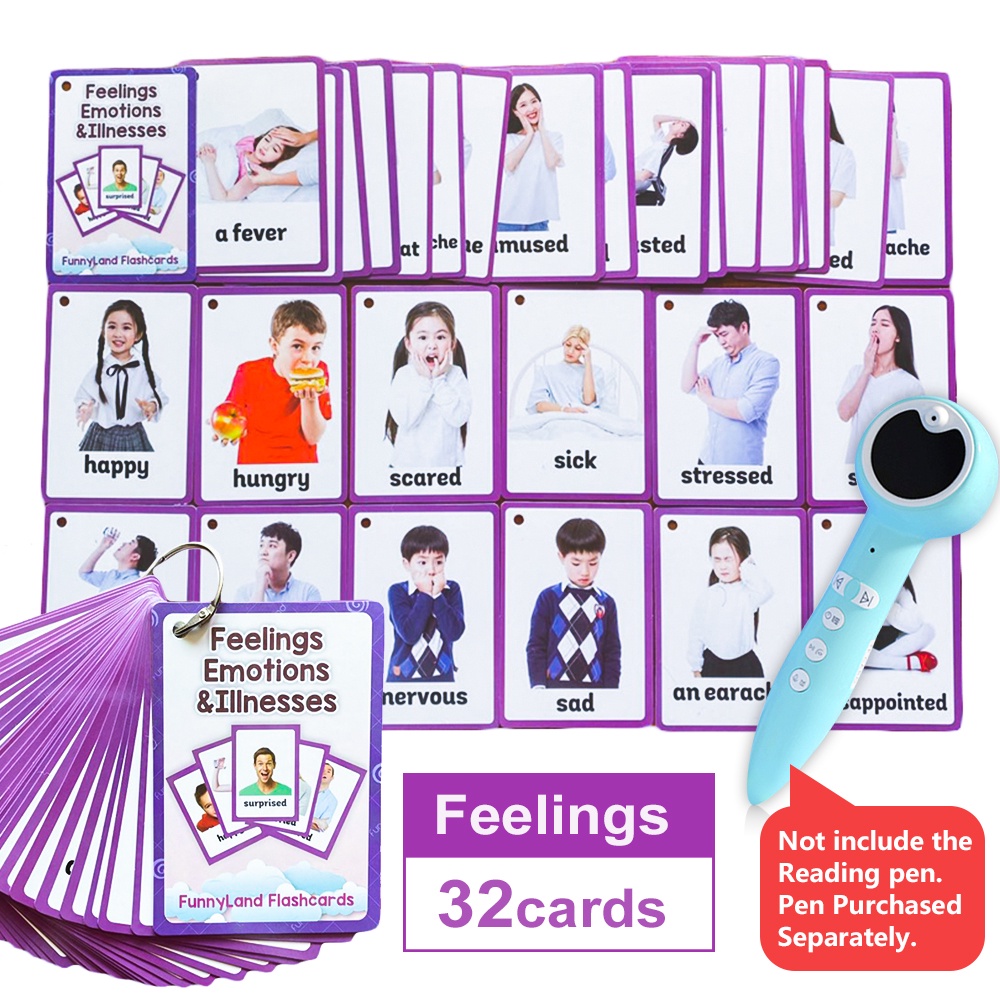 Feelings/emotions Emotions Emotions Preschool English Learning Cards ...