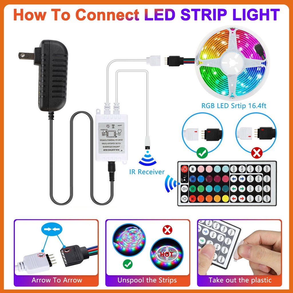 5050 DIY led light strip for room rgb light Colorful Waterproof led ...