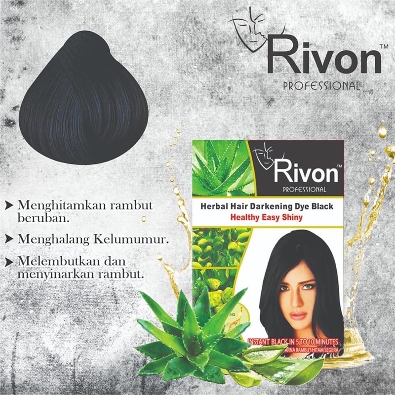Rivon Professional Herbal Hair Colour Dye 28ml Instant Dark Brown ...