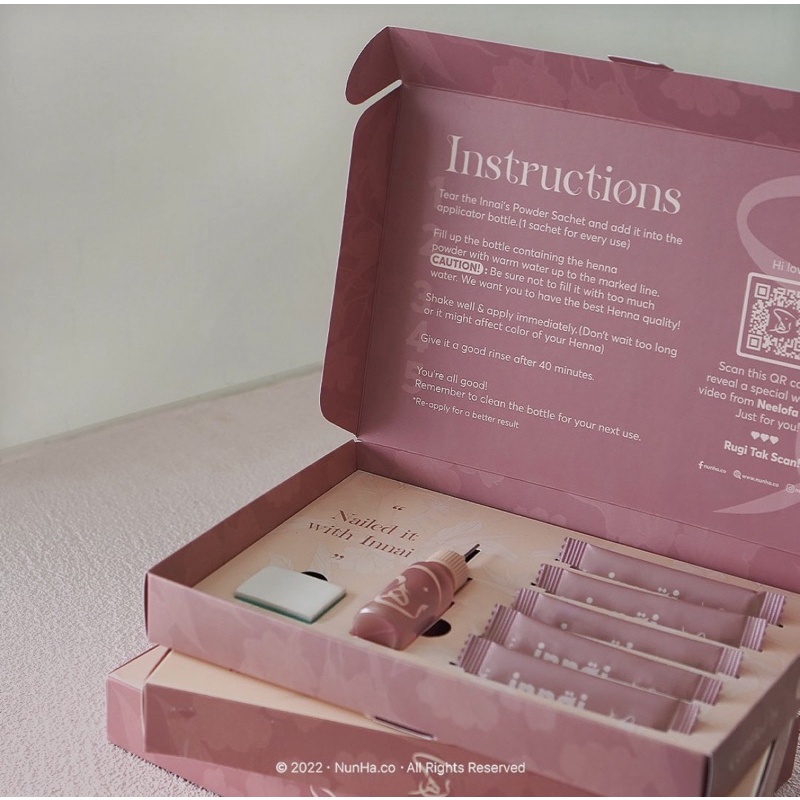 NEELOFA Innai NunHa Original from HQ Pure Henna Set Box 3 in 1 inai ...