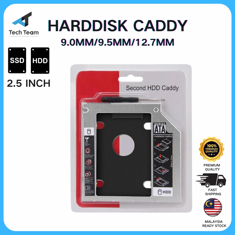 Universal [Aluminium] 9.0mm / 9.5mm /12.7mm SSD HDD SATA Caddy SATA 3.0 ...