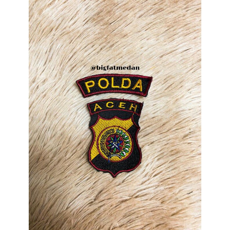 Patch Logo, Embroidery 1 Set Of Aceh Polda Logo/emblem (Custom Logo ...