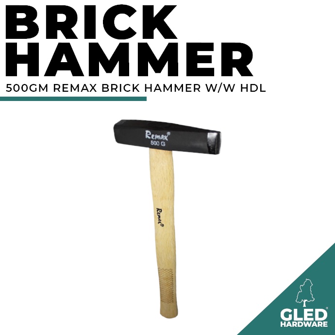 REMAX 66-BH500 500G BRICK HAMMER WITH WOODEN HANDLE | TUKUL BATU BATA ...
