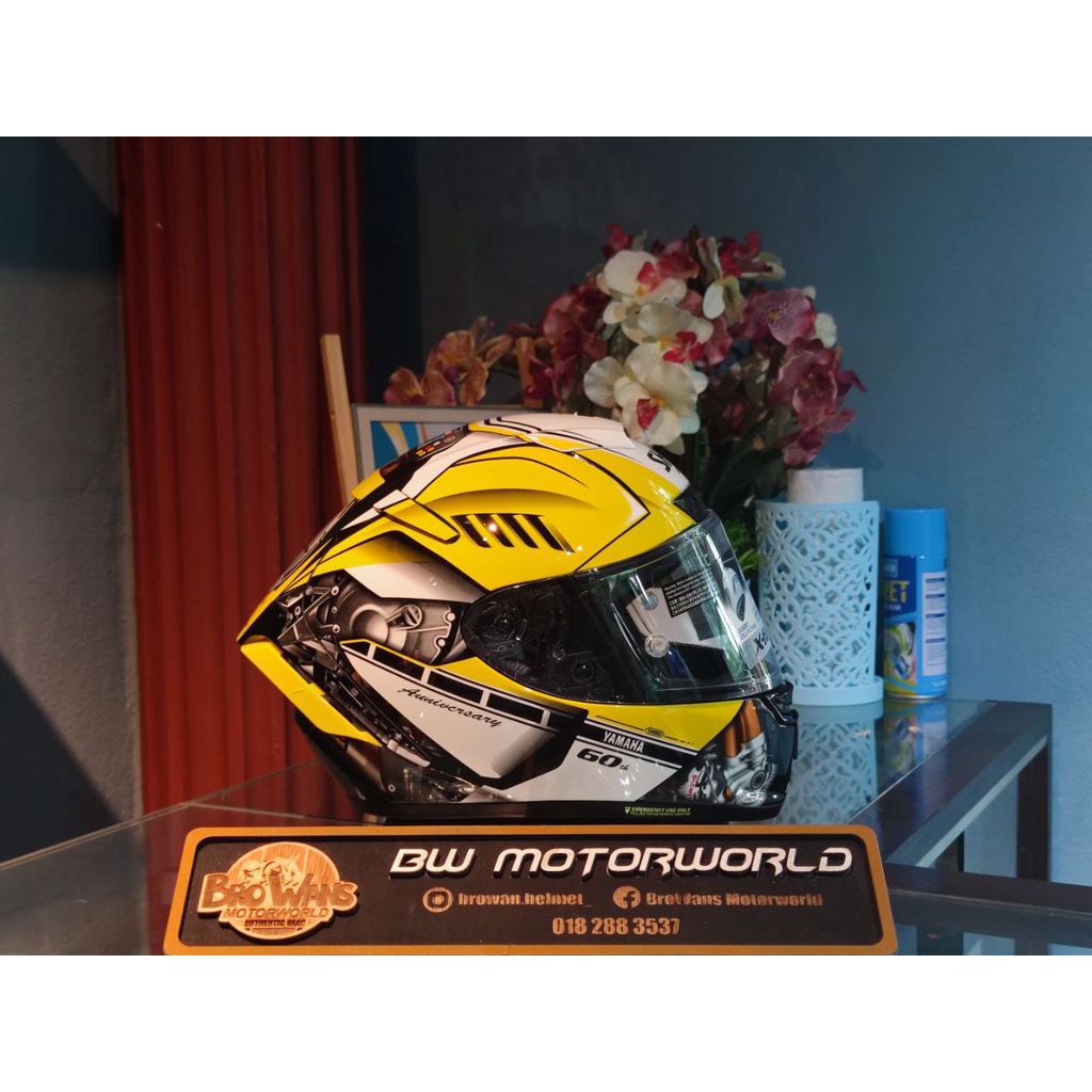 FULLFACE HELMET / SHOEI X-14 SPIRIT III YAMAHA KENNY ROBERT R1M R1 ...