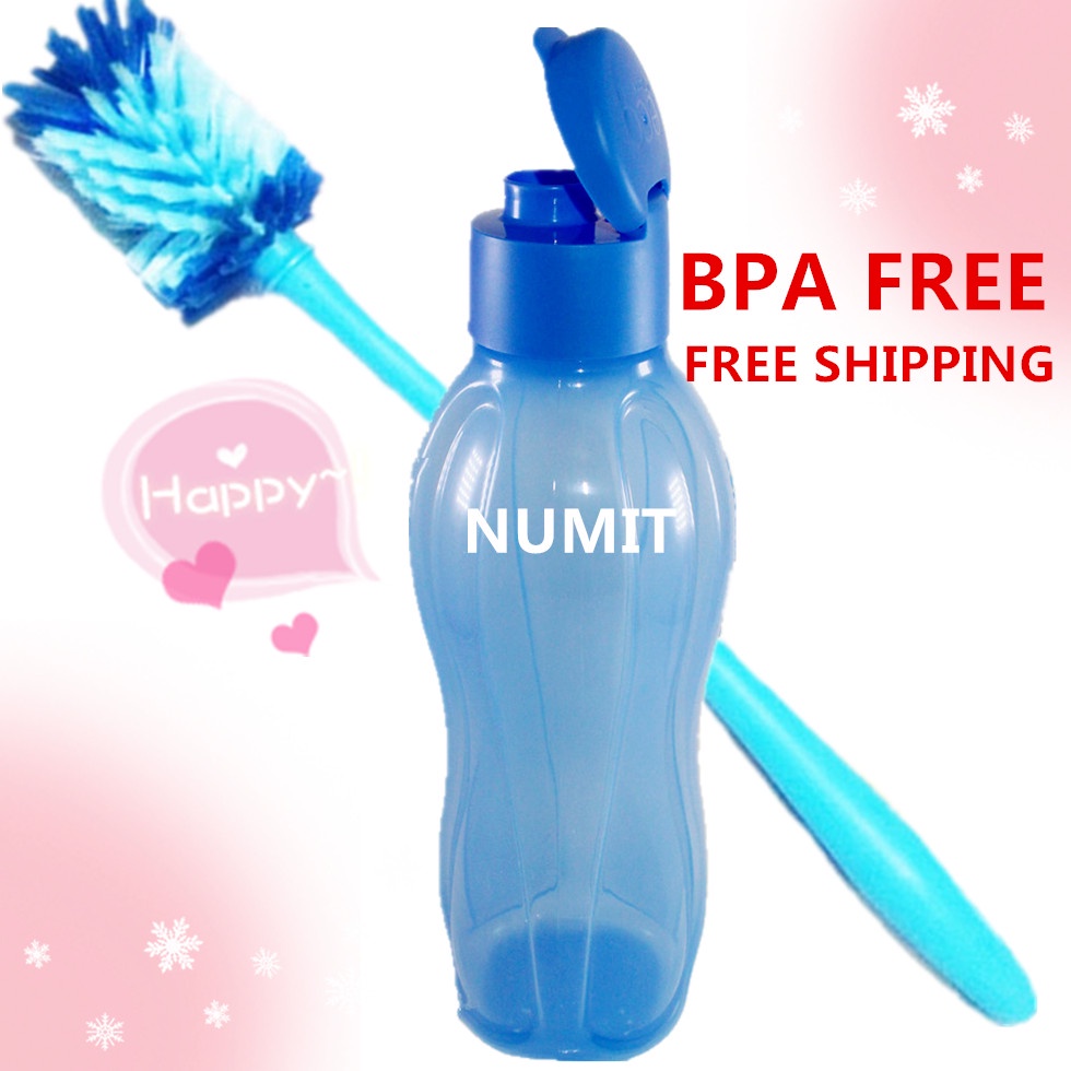 Tupperware Flip Top BPA FREE Eco Bottle 1L Black Blue Botol Air/ Blue ...