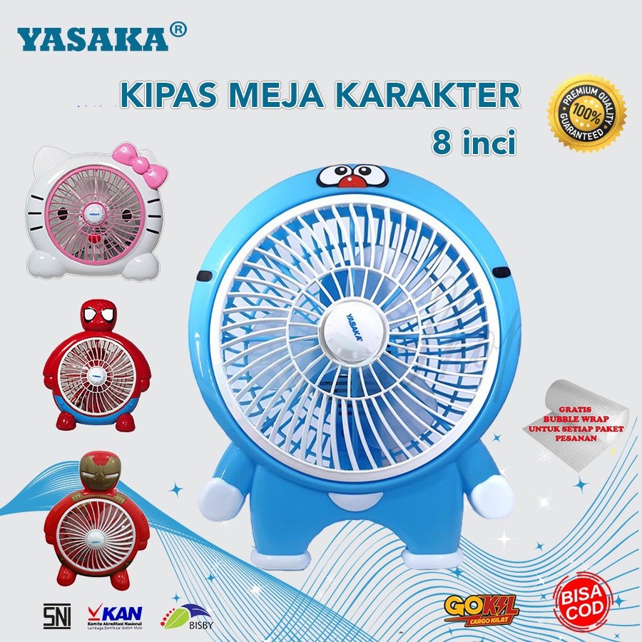 8-inch Doraemon & Spiderman Yasaka Cartoon Character Table Fan | Shopee ...
