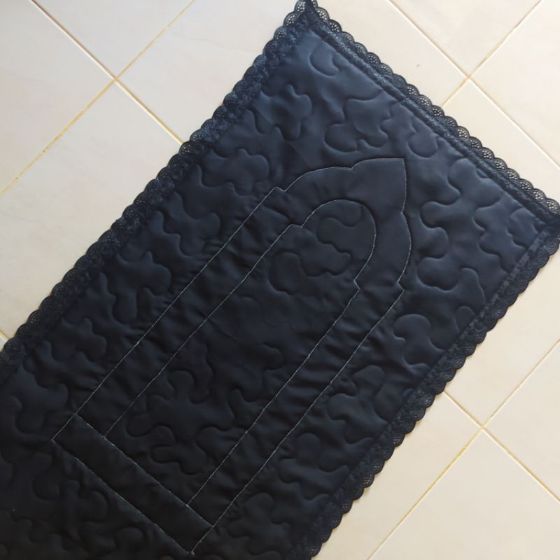 Sejadah Hitam Besar Sulam Kubah Masjid Telekung NUN | Shopee Malaysia