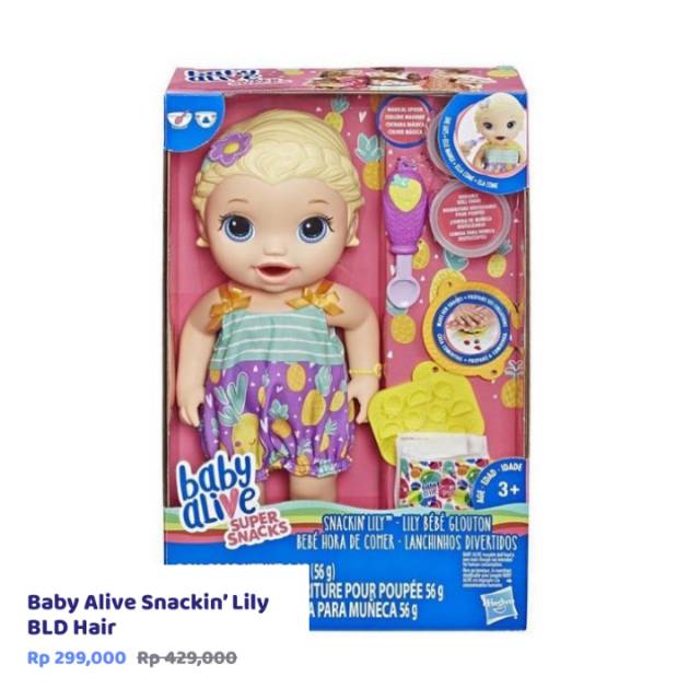 Baby Alive Snackin Lily Blonde (original) | Shopee Malaysia