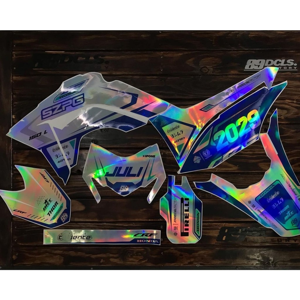Decal KLX/DECAL CRF/SUPERMOTO/GORDON Material FULL HOLOGRAM Code KANAYA ...