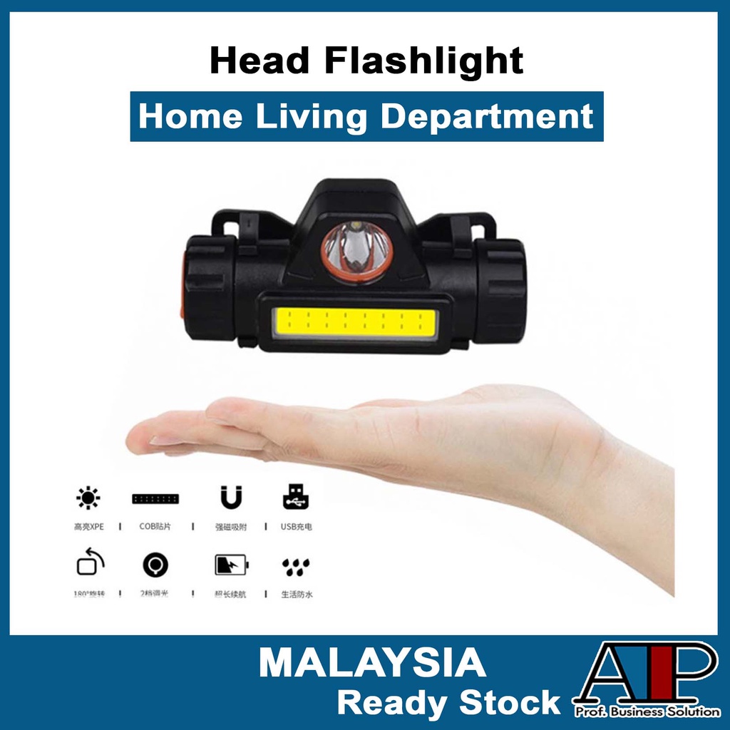 Light💡 Multi functional Waterproof Powerful LED Headlamp XPE + COB USB ...