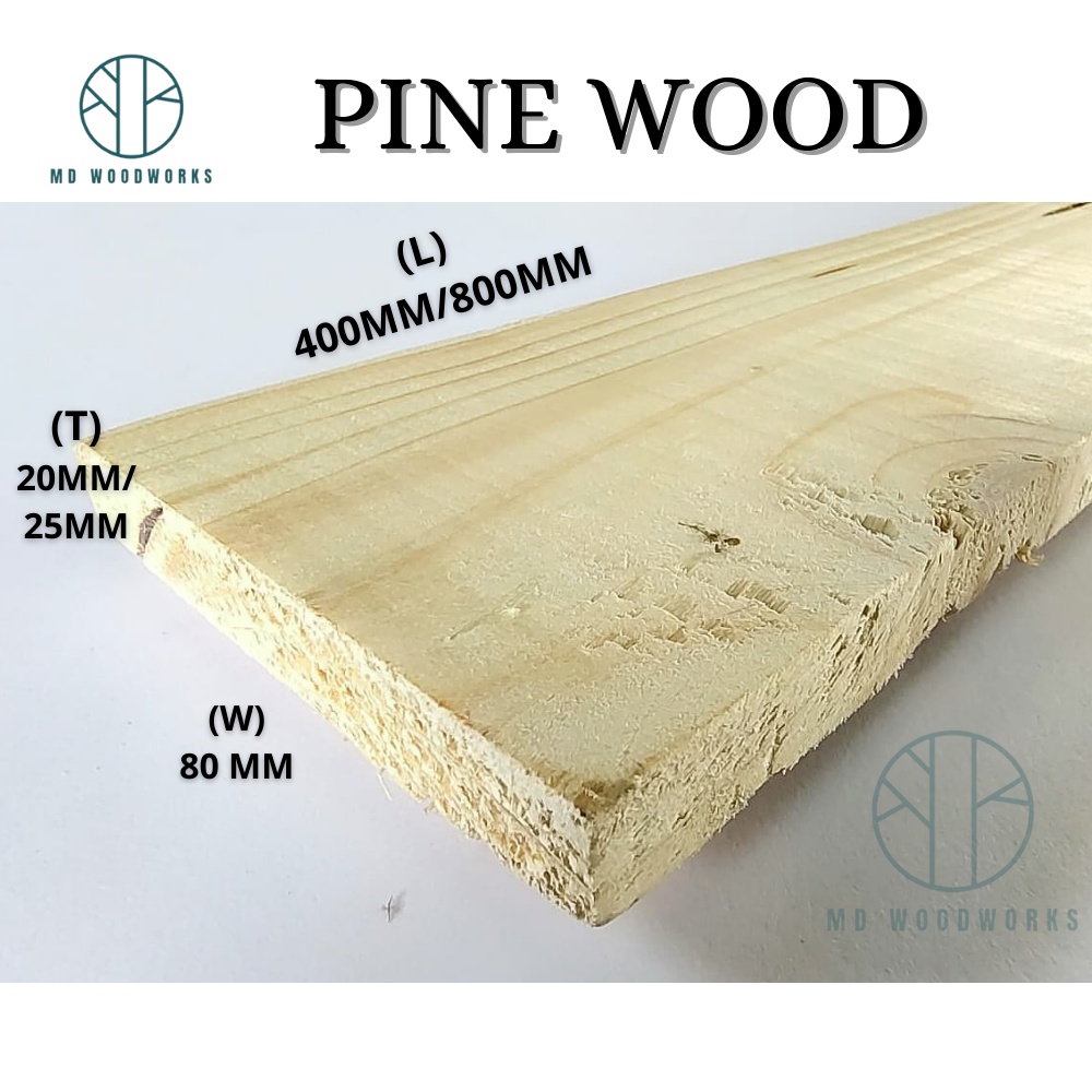 Pine Wood Plank - Thickness 20mm/25mm X Width 80mm -Siap Ketam Macam Baru | Shopee Malaysia