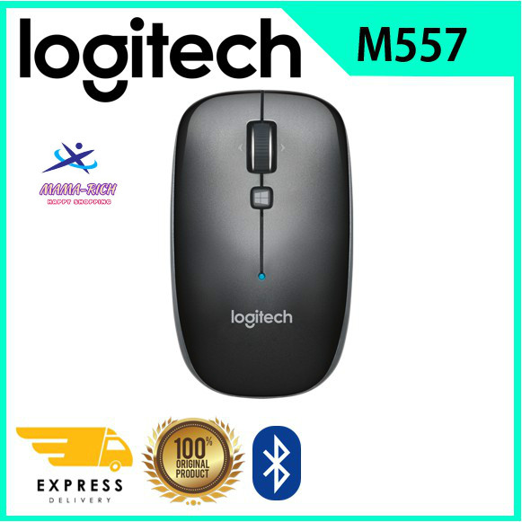 Logitech M557 Bluetooth Wireless USB Mouse - Dark Grey | Shopee Malaysia