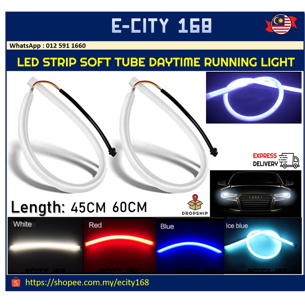 Soft Tube Car Headlight Ultra Thin Auto Led Strip Daytime Running Light ...