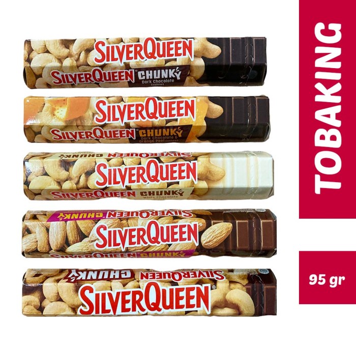 Silverqueen Chunky Bar 95 gr Silver Queen Dark White Almond Chocolate ...