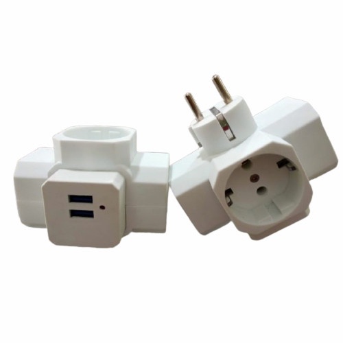 Grounded T Plug + USB Mikotek MT-7899U / Grounded T Plug + SNI Mikotek ...