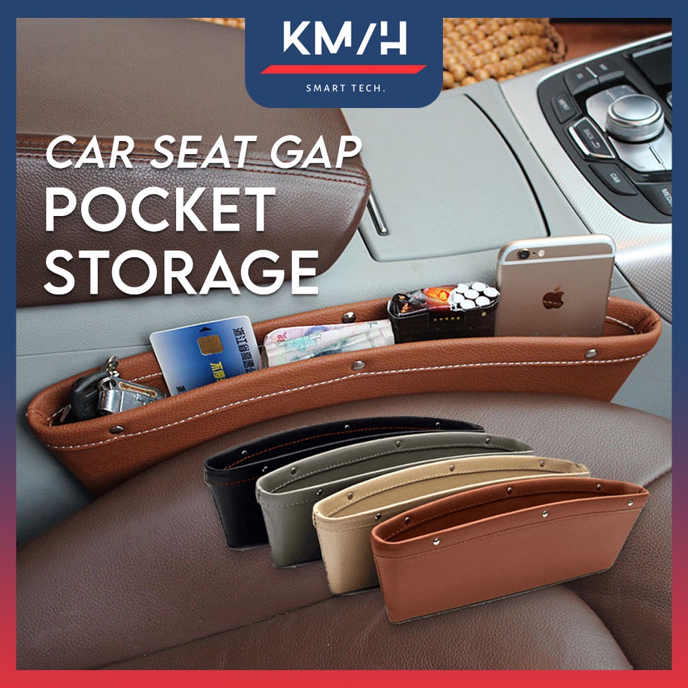 PU Leather Car Seat Gap Pocket Storage Console Gap Filler Pocket Car ...