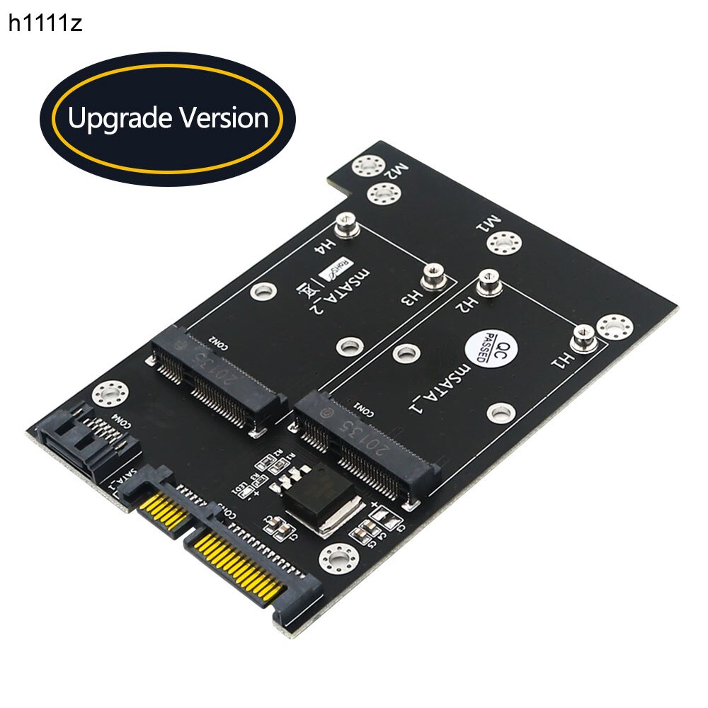 Upgrade Version MSATA to SATA Adapter Dual mSATA SSD to Dual SATA 3 6Gbps Converter Board Riser ...