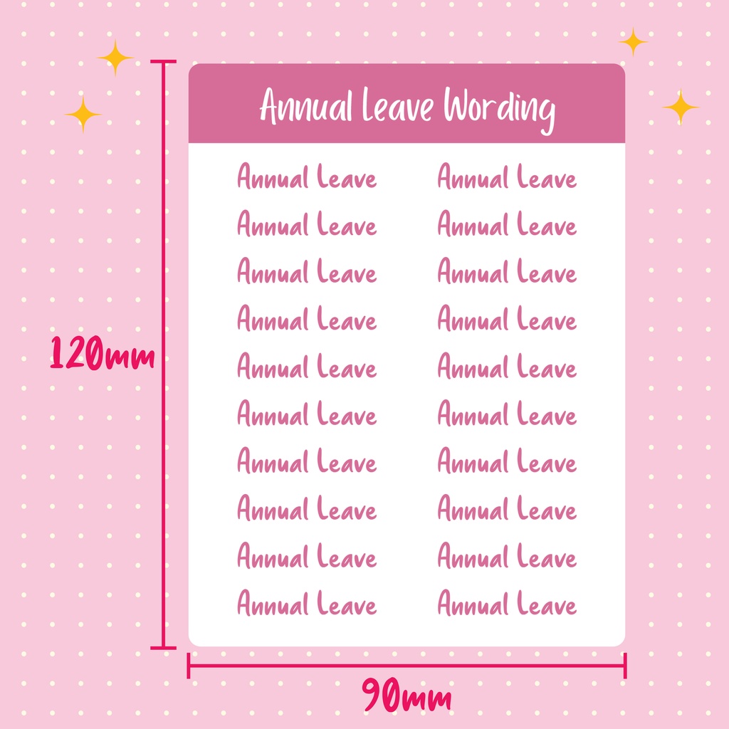 Annual Leave Wording Planner Sticker | Icon sticker for planner ...
