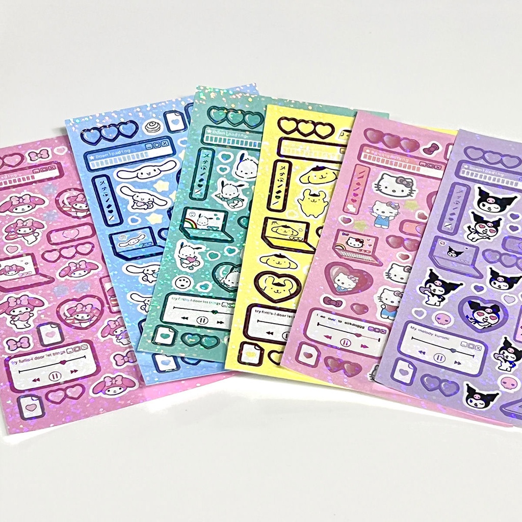 Sanrio Series Cuckoo Card Sticker Value Set Laser Ribbon Letter Number ...