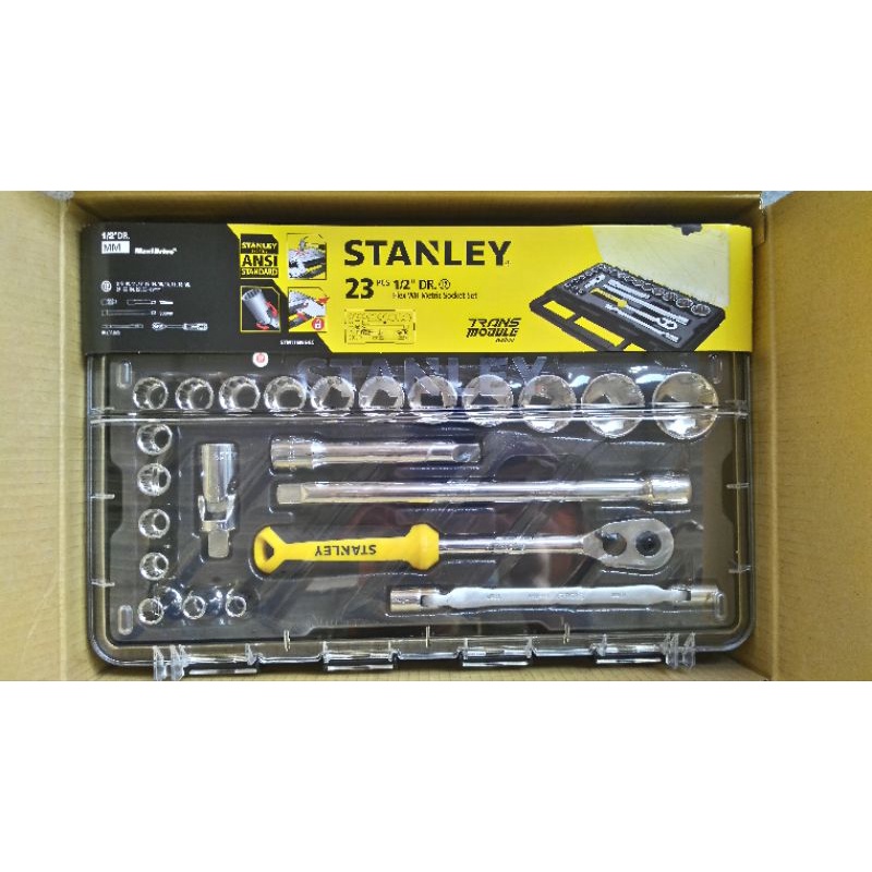 23pcs STANLEY 1/2Dr. combination socket wrench set (8-32mm) | Shopee ...