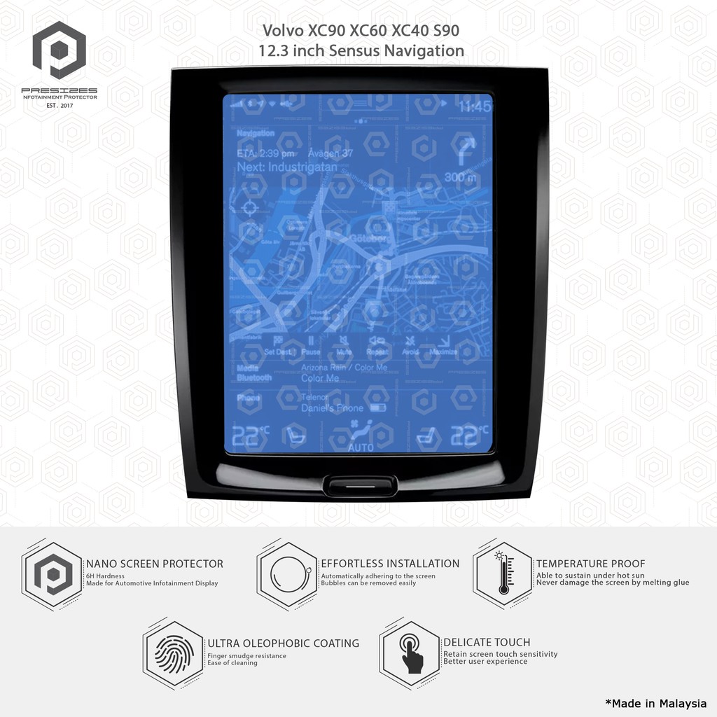 Presizes Volvo XC90 XC60 XC40 S90 T8 2018 2019 Screen Protector ...