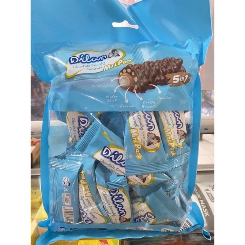 Dilan chocolate crunchy caramel mini pack in a bag containing 25 pcs ...