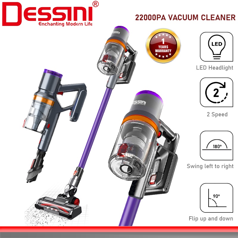 DESSINI ITALY Tornado V3 PRO Cordless Cyclone Vacuum Cleaner Mop Floor ...