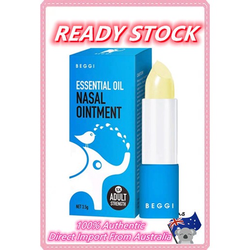 Beggi Essential Oil Nasal Ointment Adult Strength (3.5g) (Made in ...