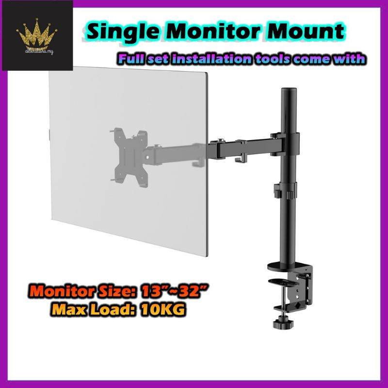 Monitor Mount with C-Clamp Single Adjustable Stand Monitor Arm Monitor ...