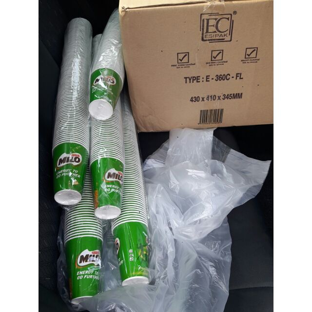 🔥Cup Milo/Cawan Milo 12oz(200pcs)🔥 | Shopee Malaysia